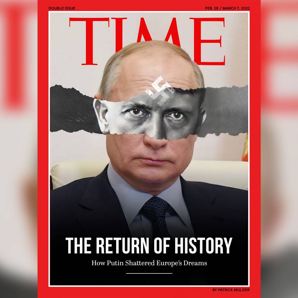 Fake TIME's cover photo of Putin with Hitler's moustache, Nazi symbol ...