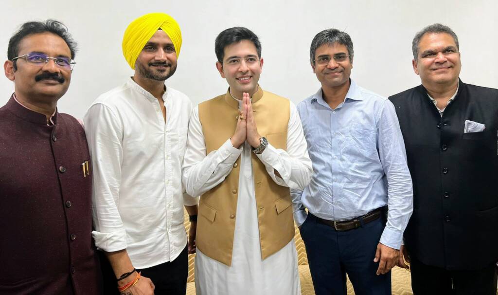 Harbhajan Singh, Raghav Chadha, Ashok Mittal, Sandeep Pathak, Sanjeev ...
